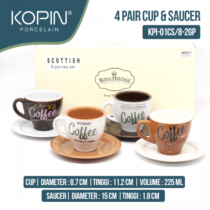 Espresso Cup Set Two Tones Porcelain 90ml - Kopin | Tableware Company ...